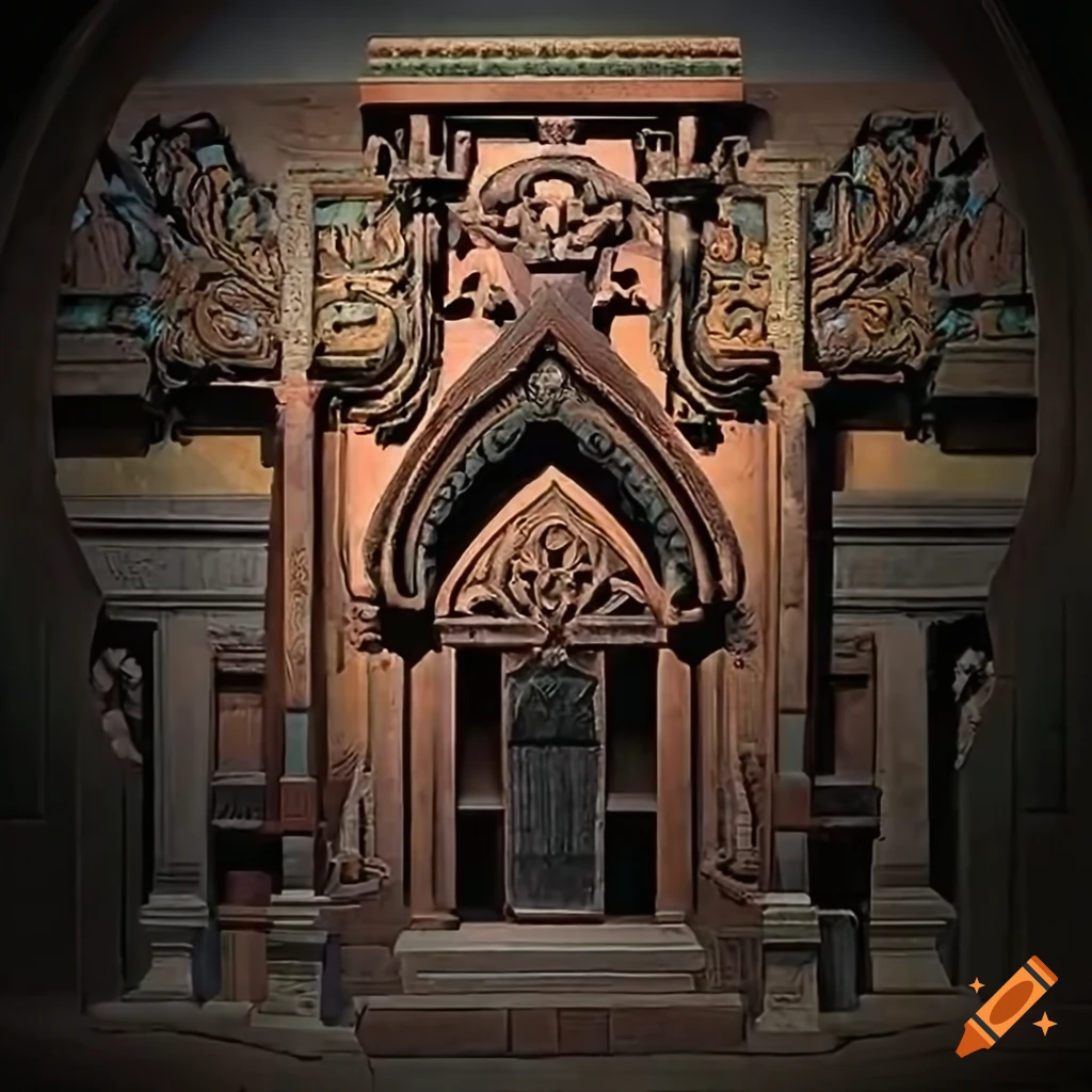 Detailed architectural courtyard inspired by zelda game