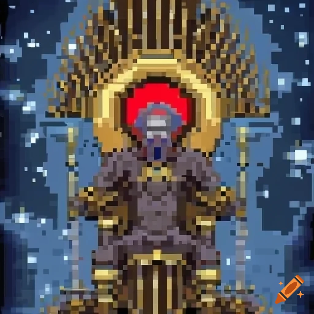 Pixel art portrait of an emperor on Craiyon
