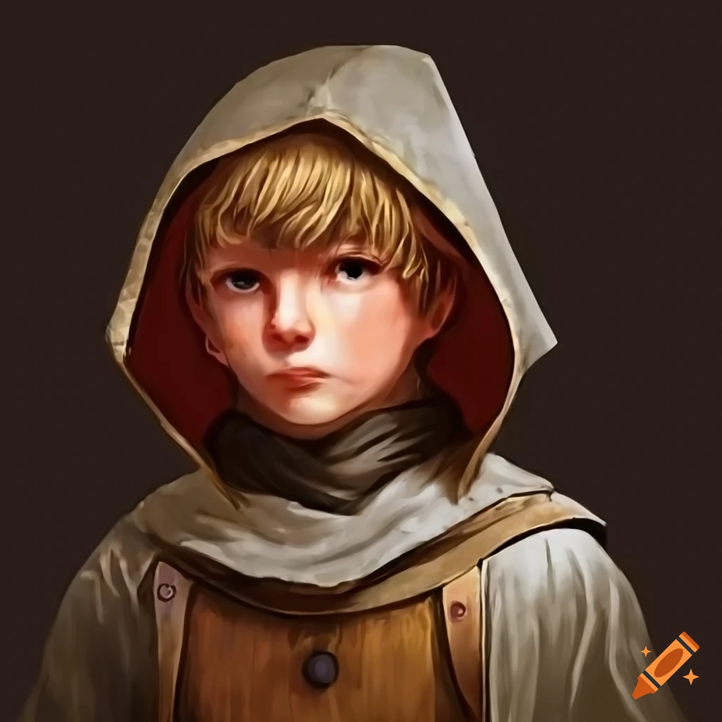 Image of a medieval boy squire on Craiyon