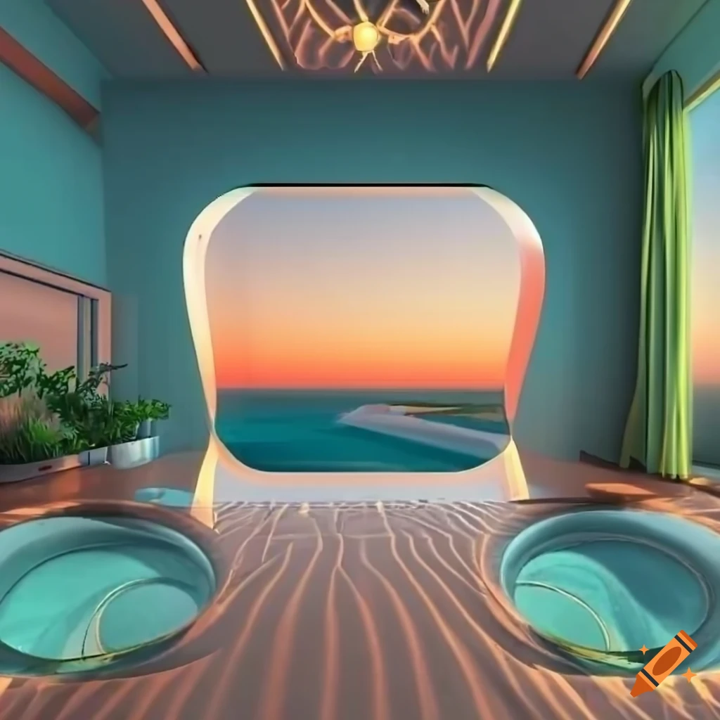 Beach bedroom on Craiyon