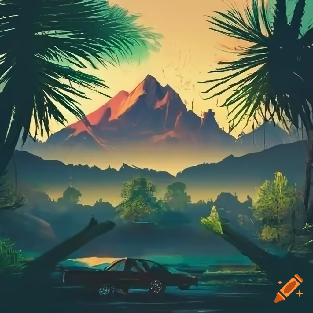 Adventure album cover with diverse landscapes on Craiyon