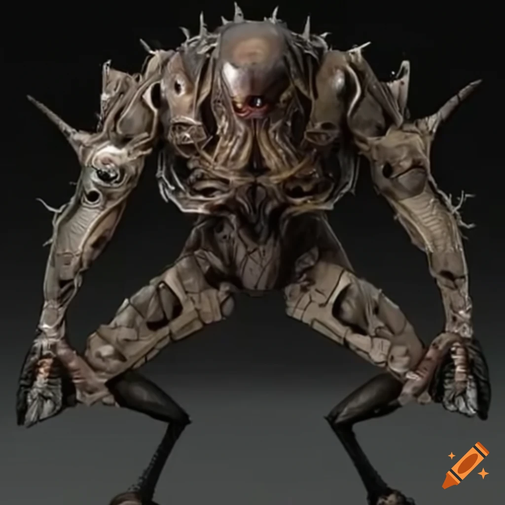 Cybernetic insectoid alien resembling a cockroach on Craiyon