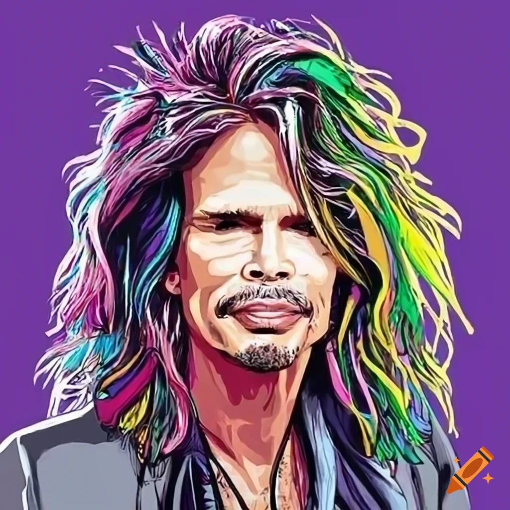 Pop art portrait of steven tyler on Craiyon