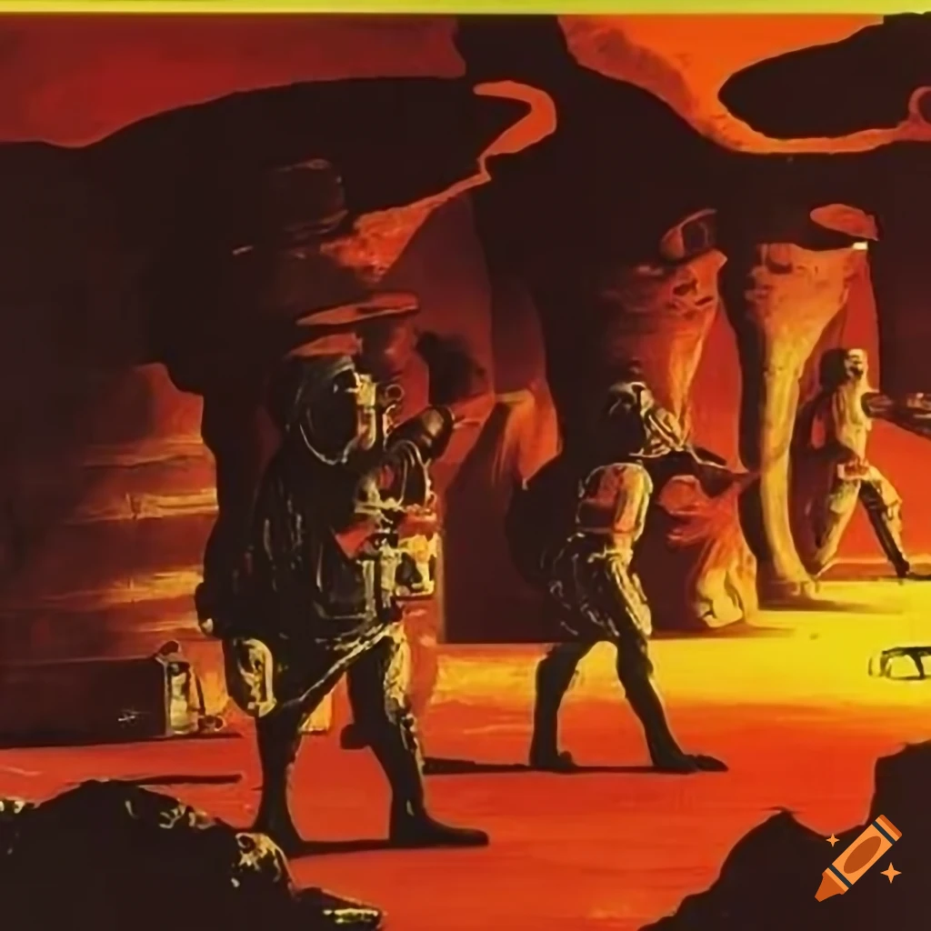 Martian mining company artwork from 70s sci-fi on Craiyon