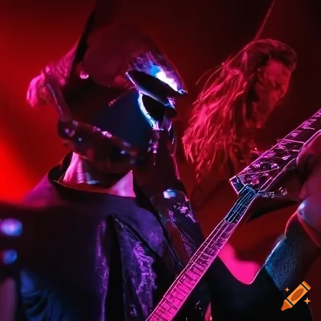 Live performance of the synthwave rock band "the skulls" on Craiyon