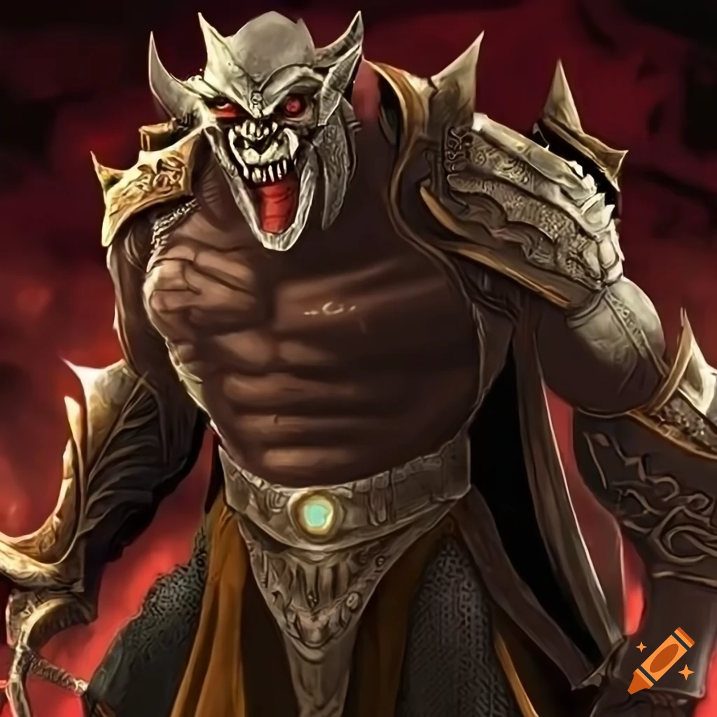 Gargoyle knight in brown armor with sword on Craiyon