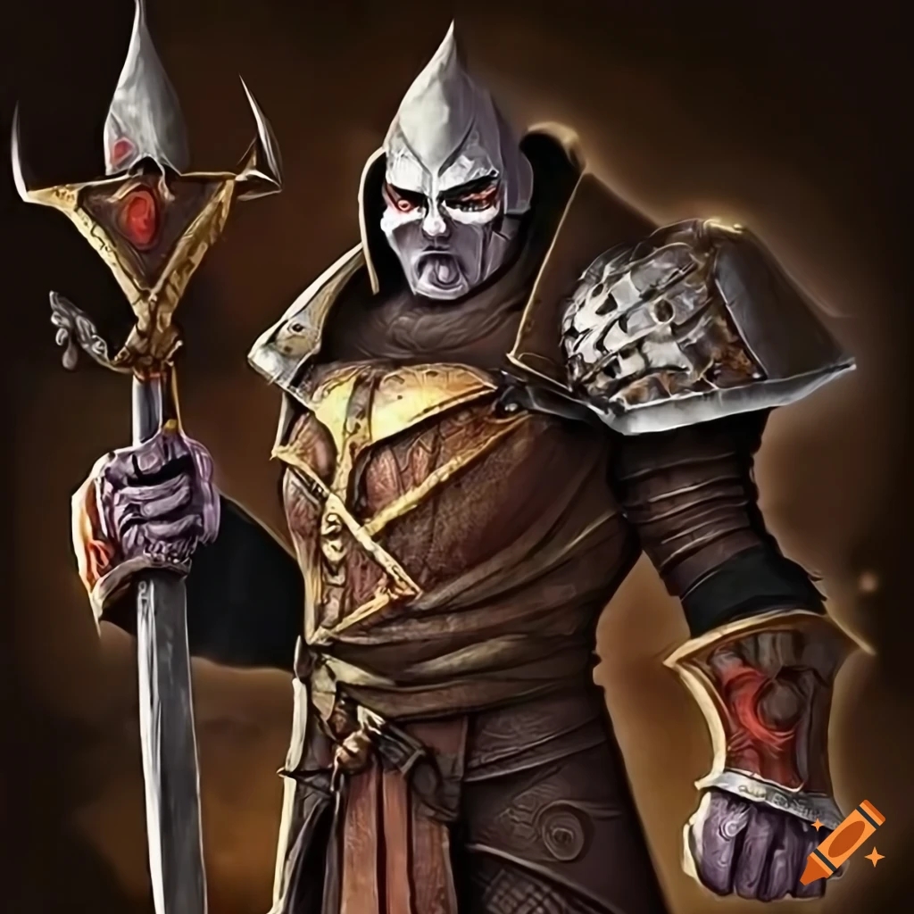 Battlemage in heavy armor with red cape in detailed concept art on Craiyon