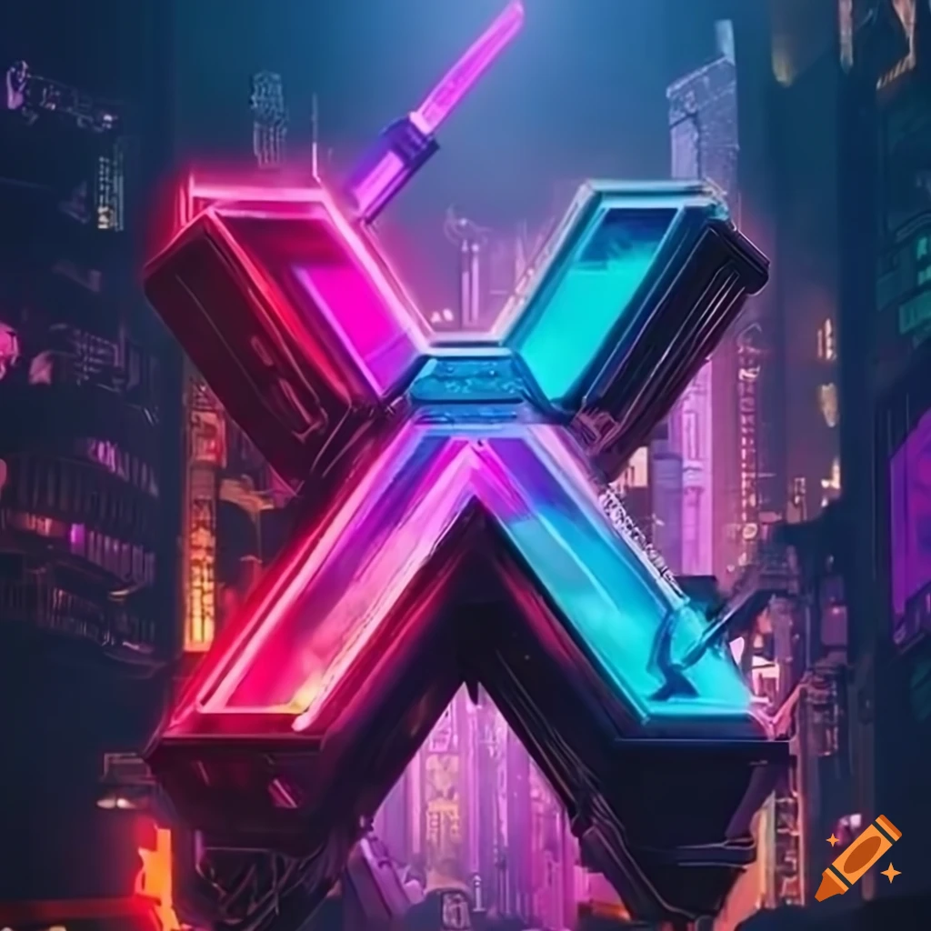 Cyberpunk style letter "x" on Craiyon