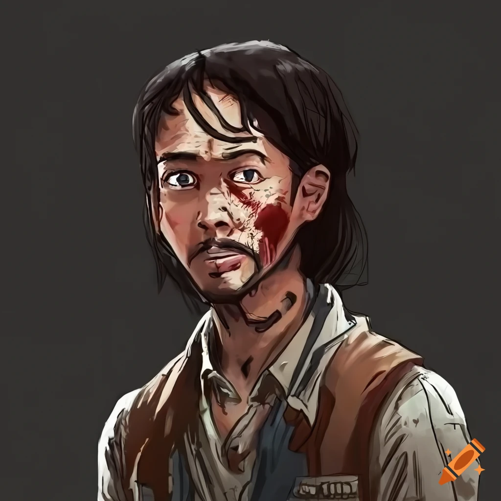 Digital art of ryan bergara in the style of the walking dead on Craiyon