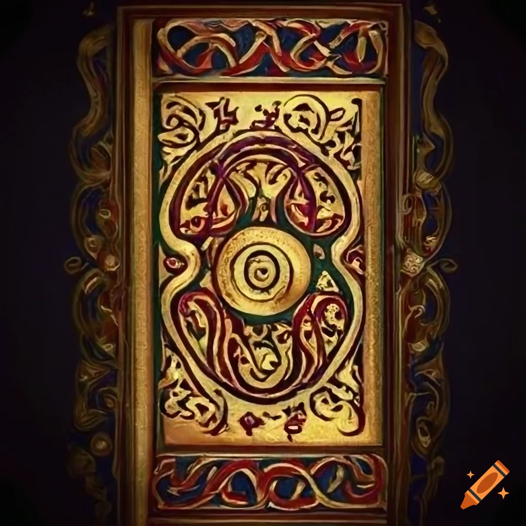 Celtic illuminated manuscript with salish designs on Craiyon