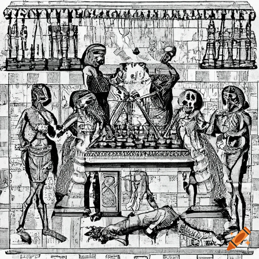 Image of an intense medieval chess battle on Craiyon