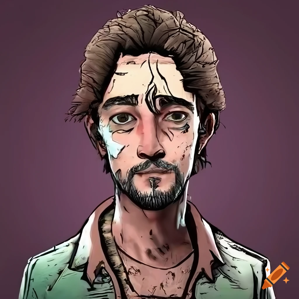 Digital art of Shane Madej in Telltale's The Walking Dead style on Craiyon
