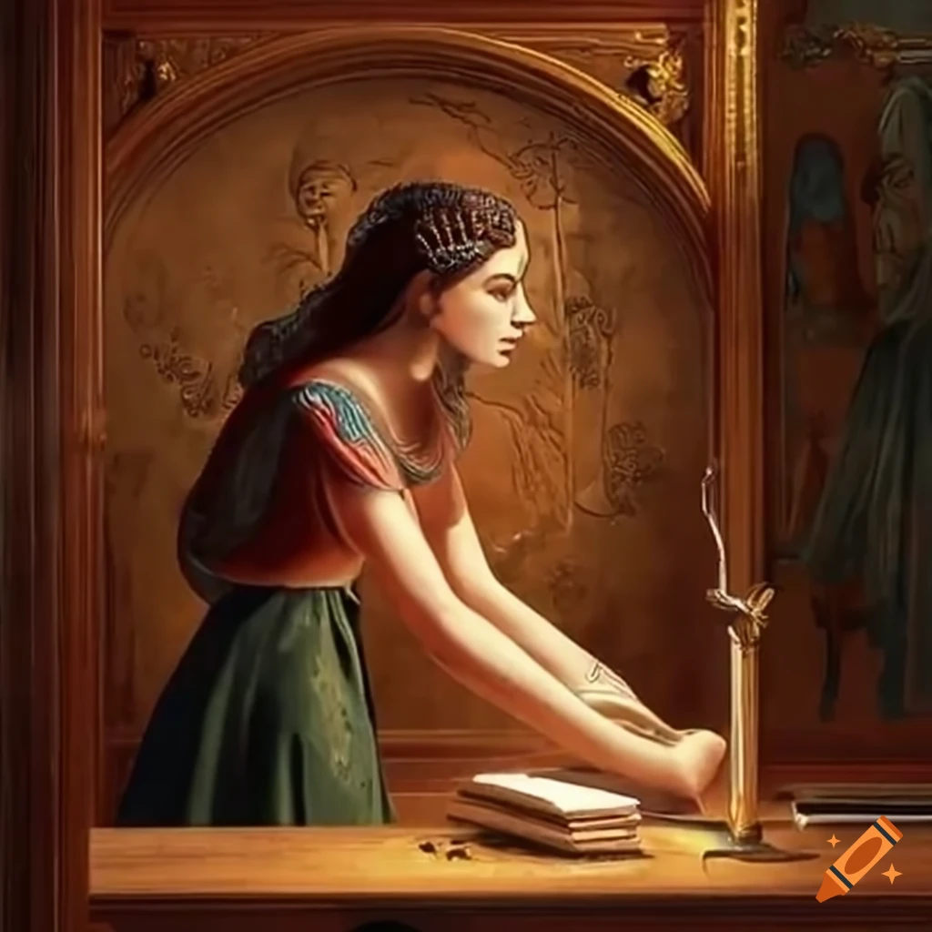 Aula adorned with ancient roman style in latin class on Craiyon