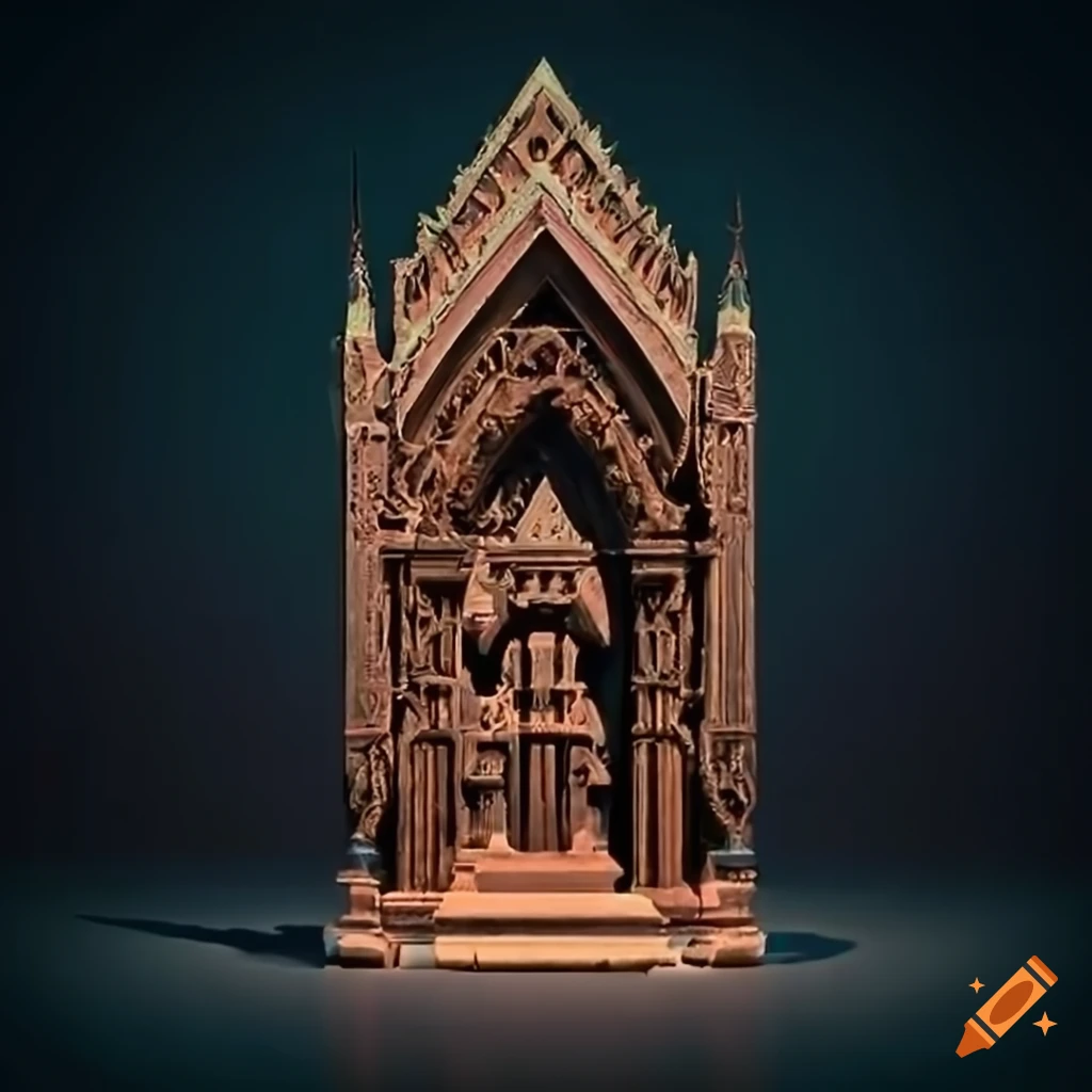 Stunning architectural carving art with zelda game motif