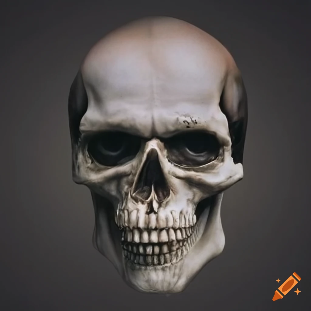 Artistic portrayal of a skull on Craiyon