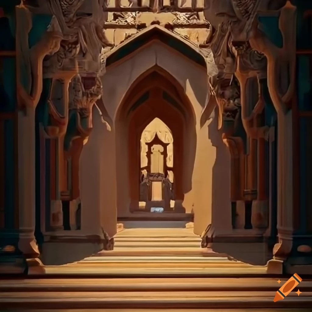 Detailed architectural design with zelda game motif