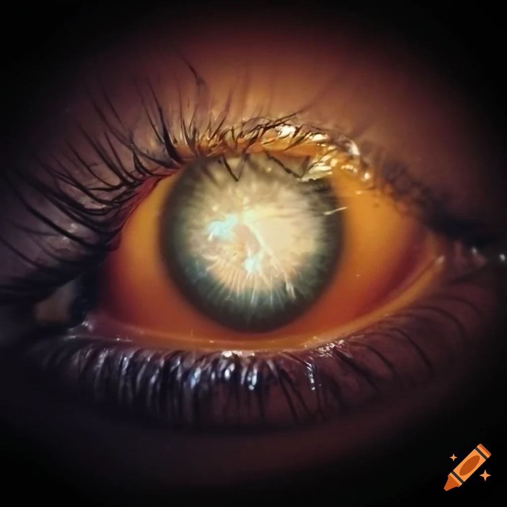 Close-up of a damaged glass eye