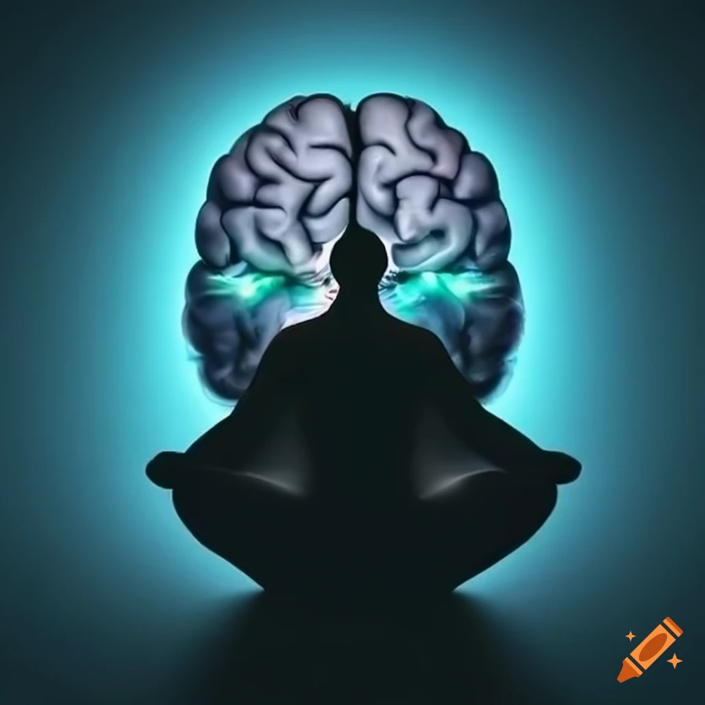 Image of a brain altar with meditation
