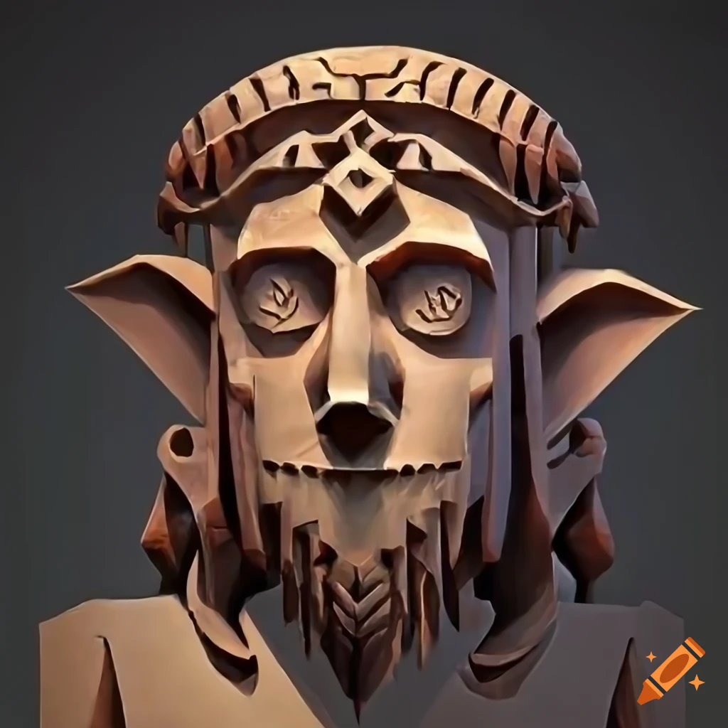 Detailed architectural stave carving artwork on Craiyon