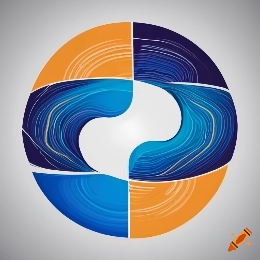 Modern blue logo with pipes and tubes on Craiyon