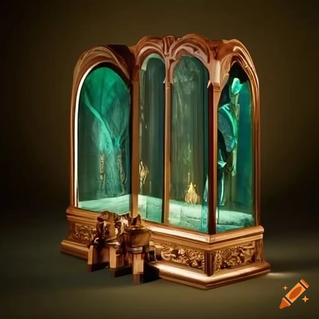 Glass coffin artwork in the woods on Craiyon