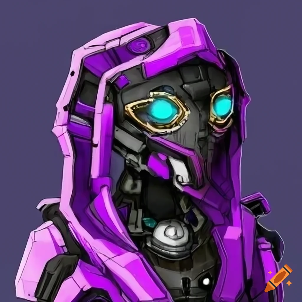 Stylish cyborg with heavy weapons in an apocalyptic anime world on Craiyon