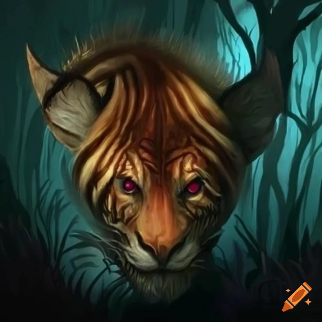 Abstract artwork of fantasy creatures on Craiyon