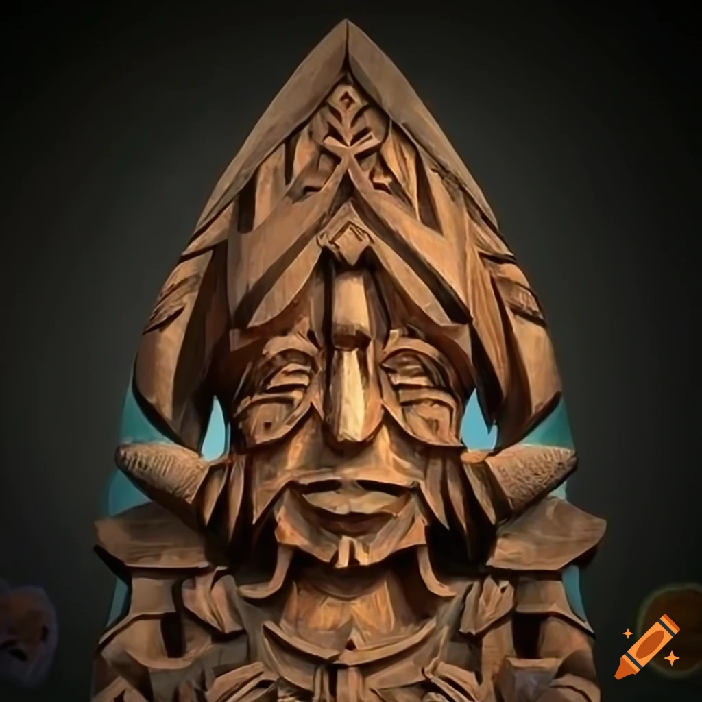 Detailed carving in the style of zelda game