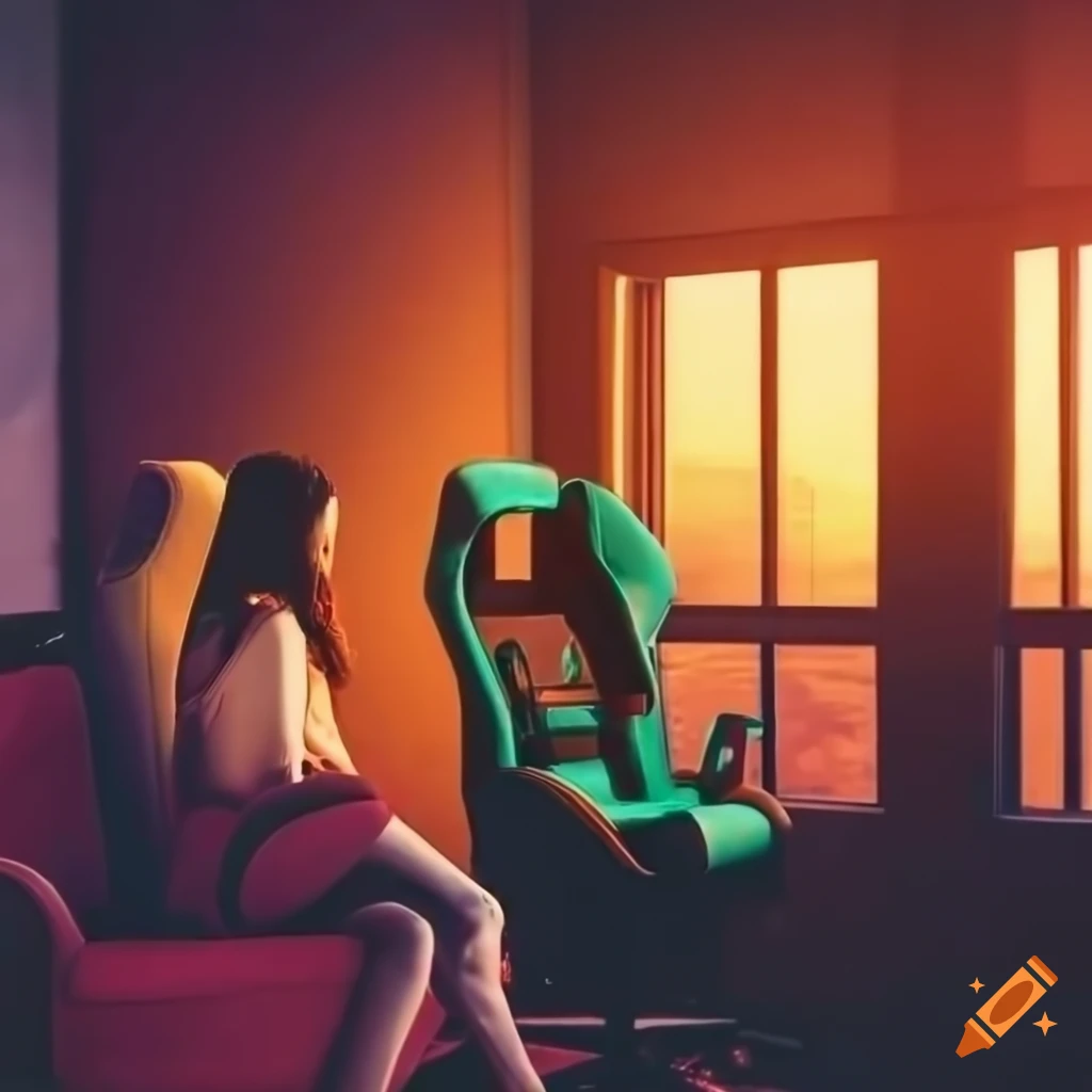 Two women enjoying gaming at sunset