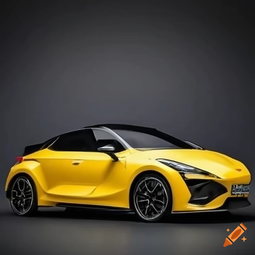 Yellow 2027 honda tribute type r sports car on Craiyon