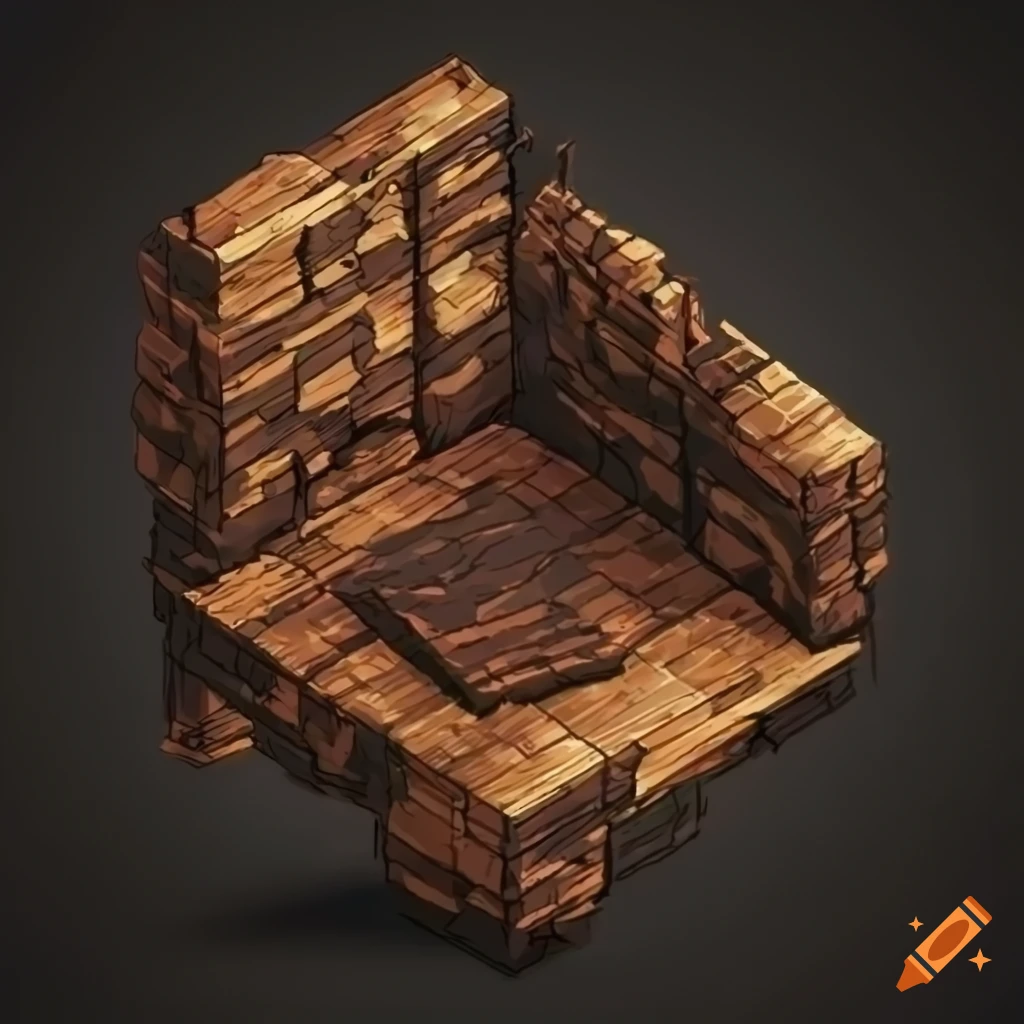 Icon of a wooden stool artifact on Craiyon