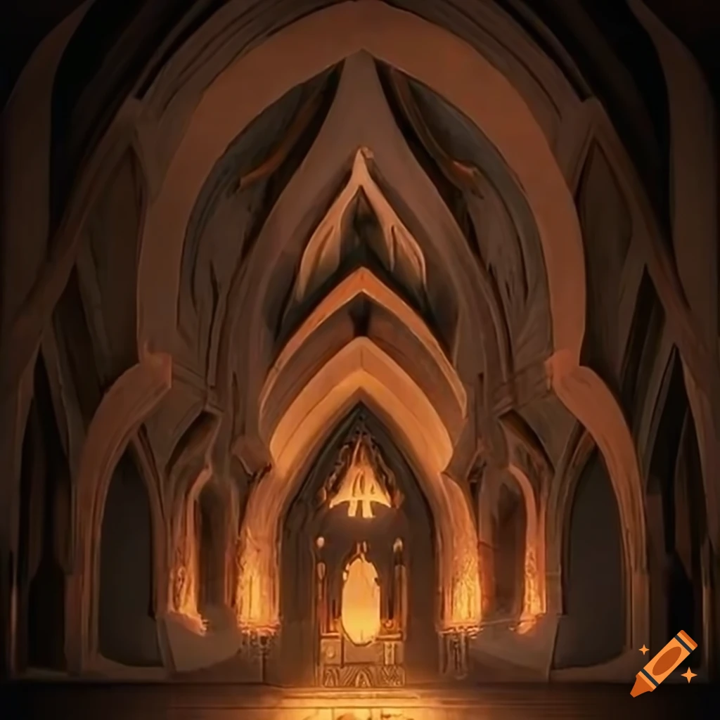 Detailed architectural stave carving artwork on Craiyon