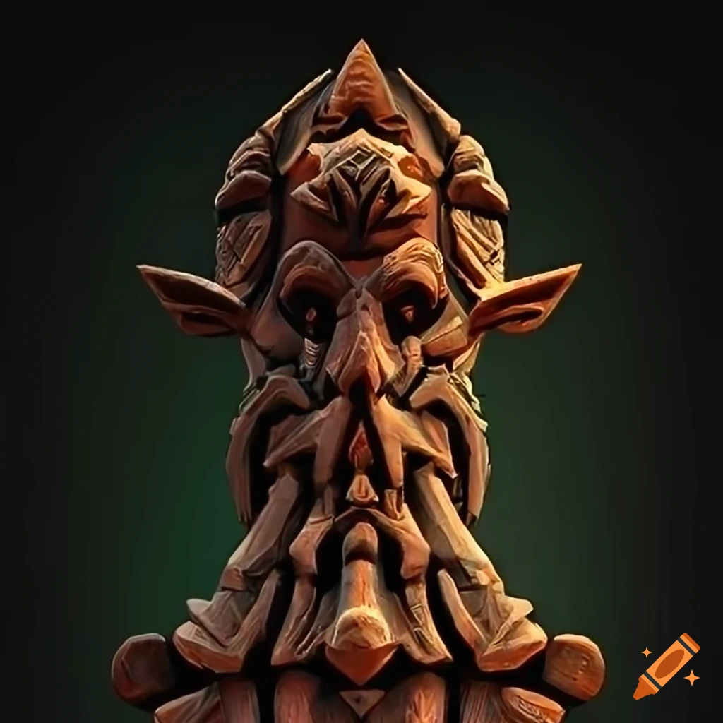 Detailed architectural stave carving artwork on Craiyon