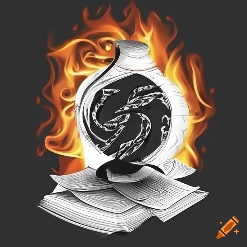 Artistic representation of burning paper