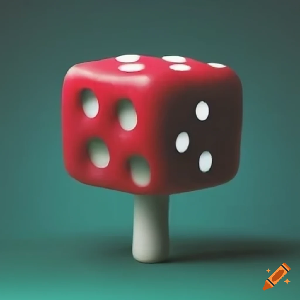 Dice cube mushroom growing on Craiyon