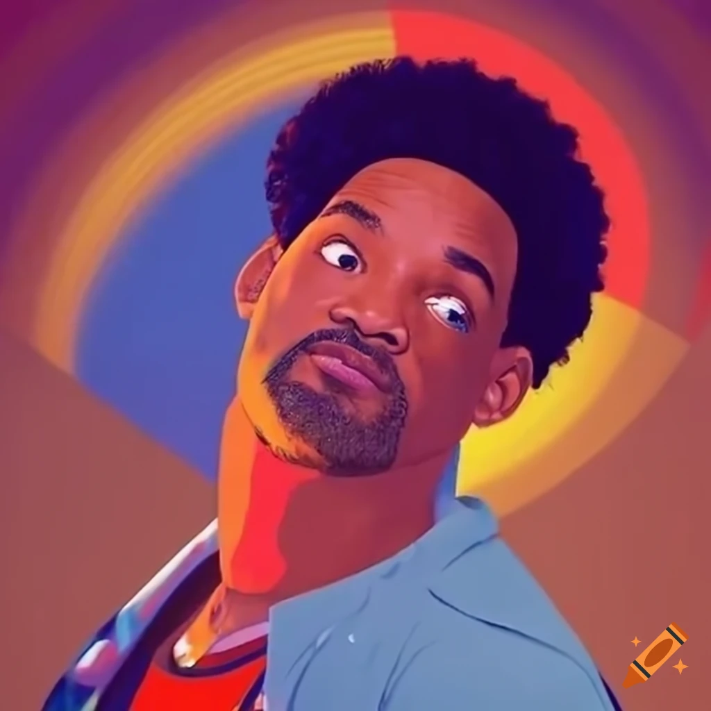 Colorful retro artwork of Will Smith on Craiyon