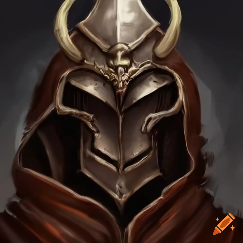 Evil knight helmet in fantasy style