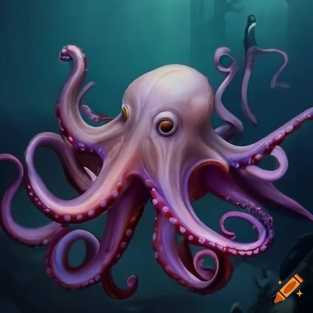 Artistic representation of a sea witch with an octopus on Craiyon