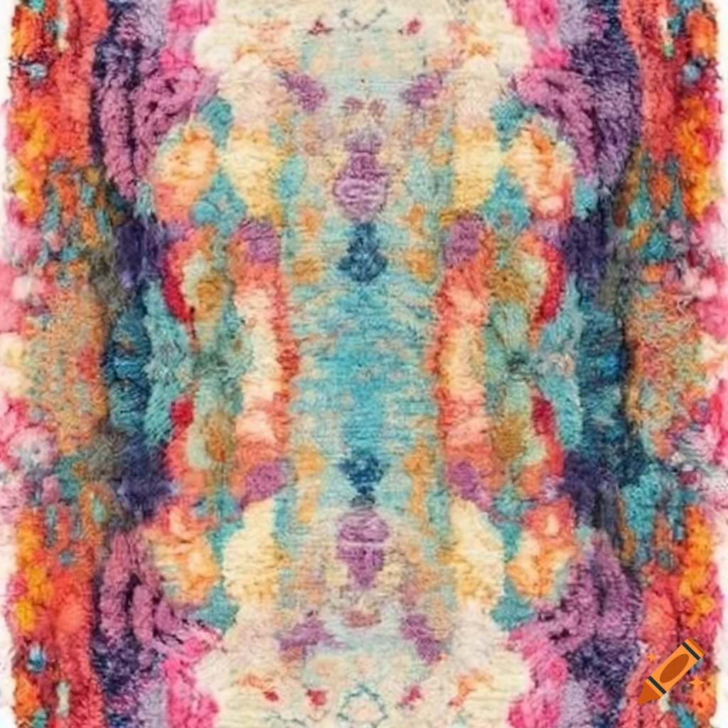 Thick pile multi-color rug on Craiyon