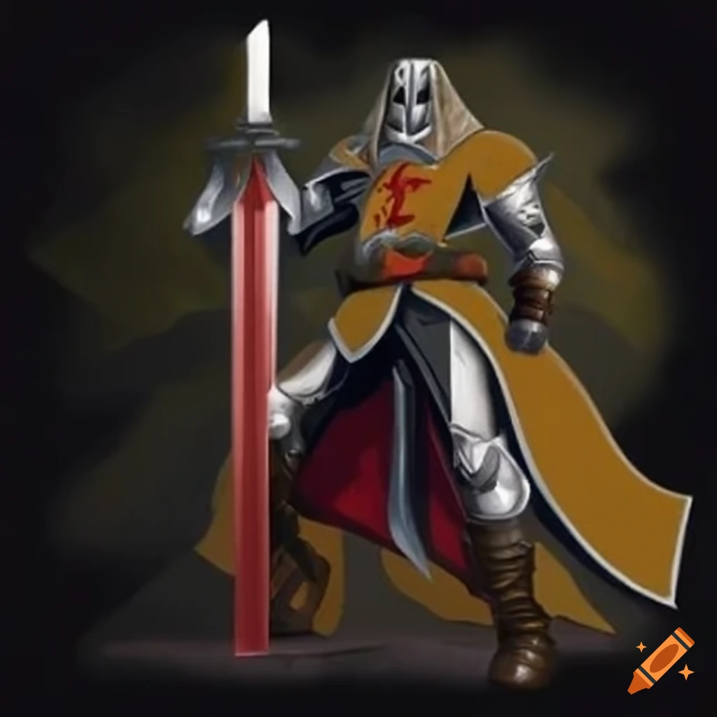 Valak in templar armor with dual swords on Craiyon