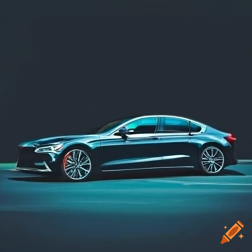 Line of luxury cars on display on Craiyon