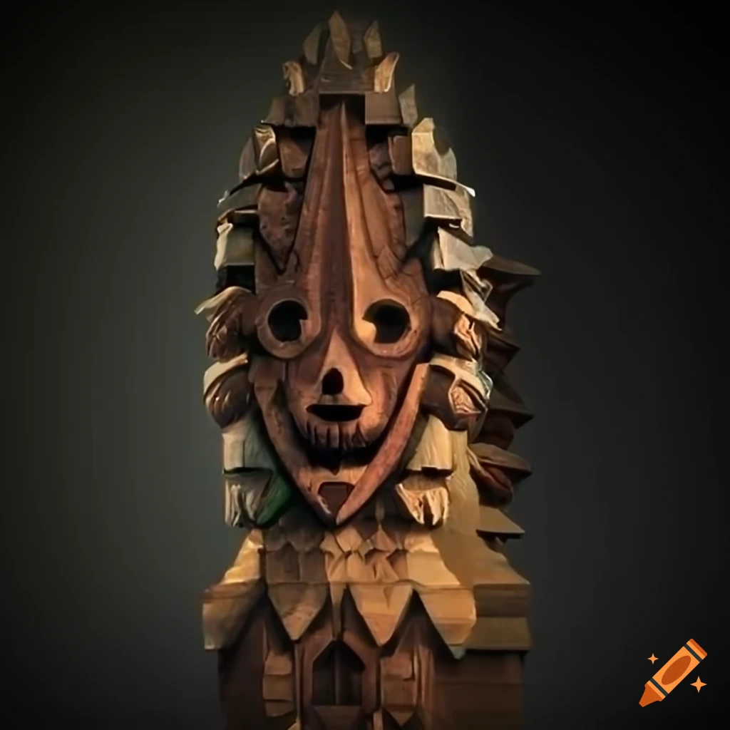 Detailed architectural stave carving artwork