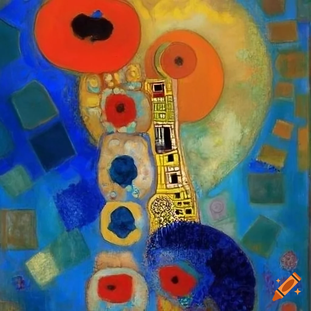 Blue house landscape in the style of mark chagall in paris on Craiyon