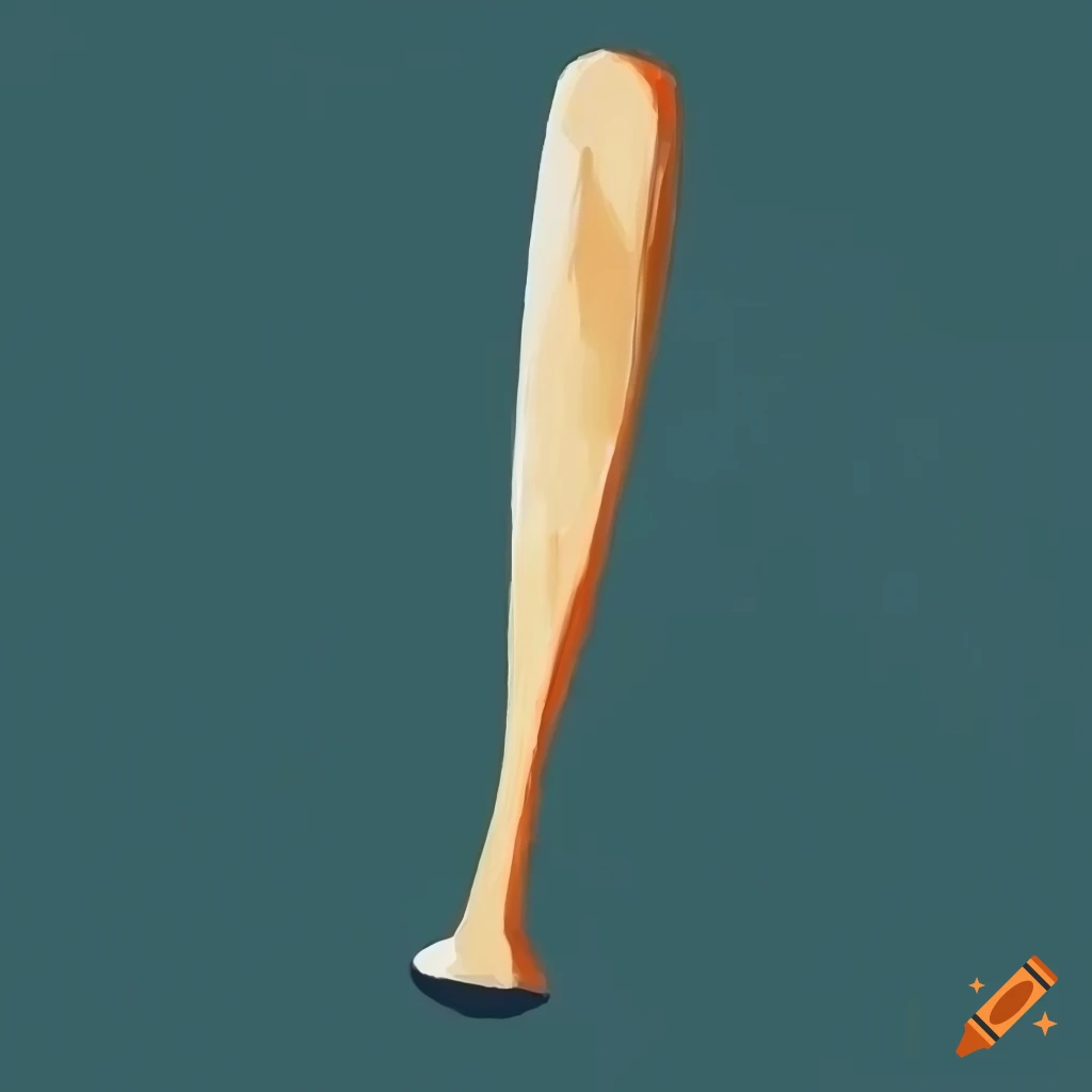 Minimalistic painting of a baseball bat