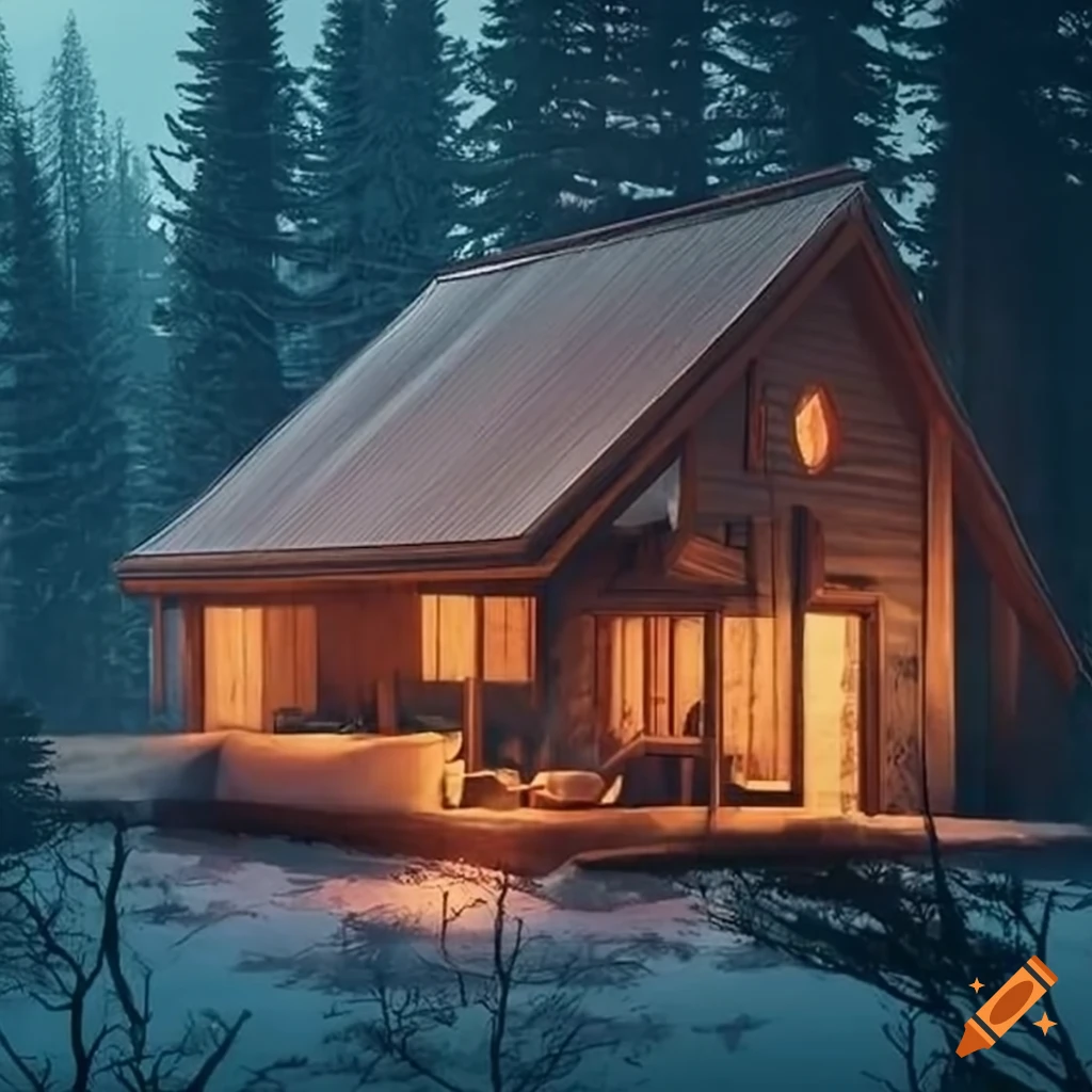 Cozy cabin in the woods
