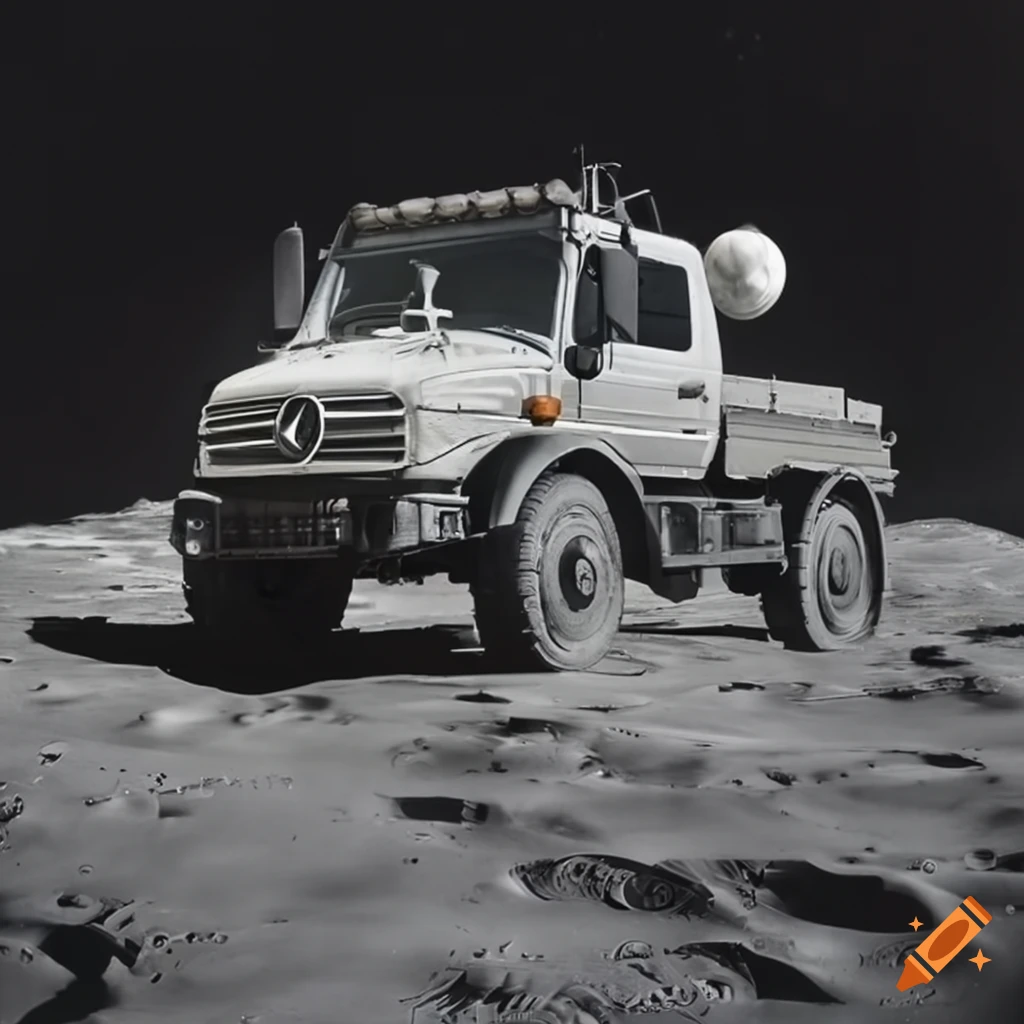 Mercedes-Benz Unimog U5023 on the moon on Craiyon