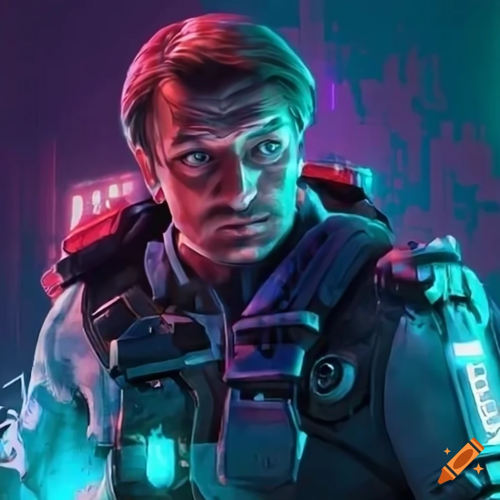 Robert pattinson as a heroic fighter pilot with a vibrant spaceship in ...