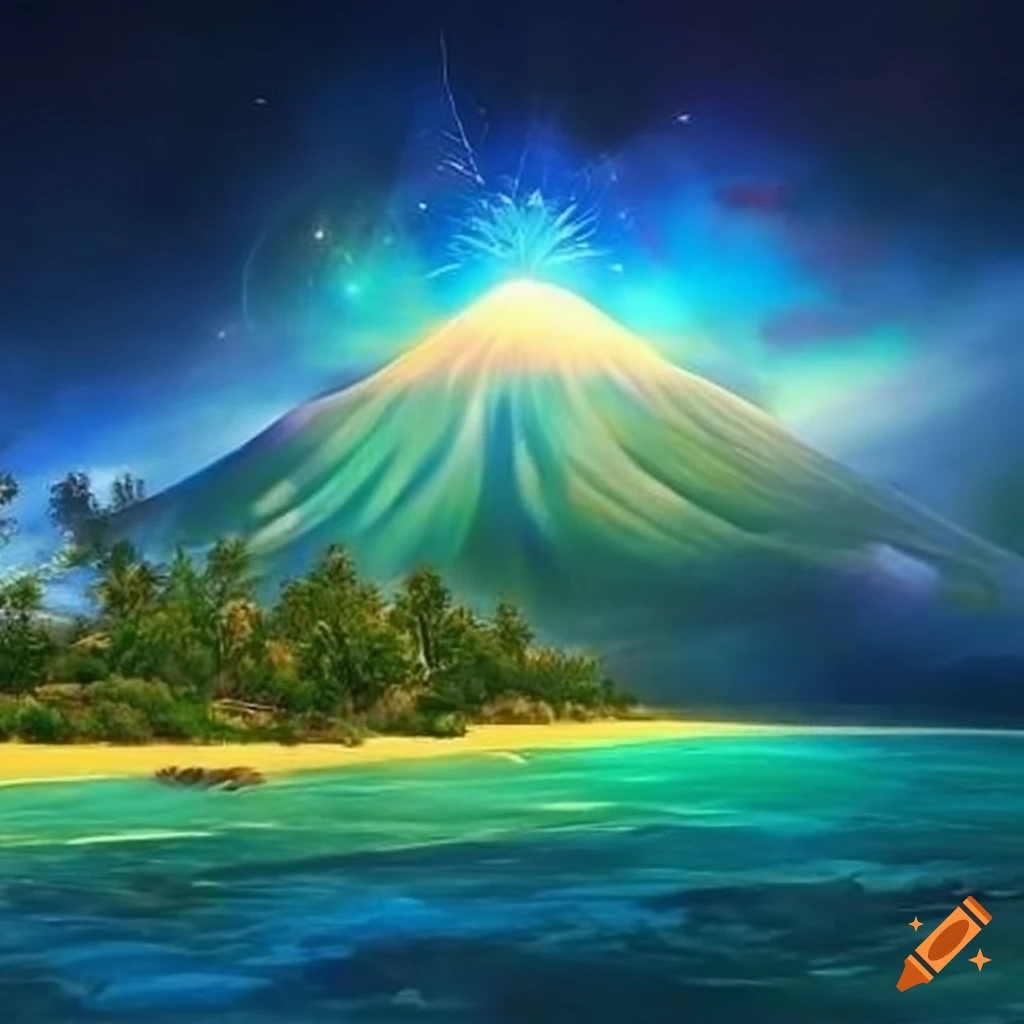 Heavenly illustration of paradise on Craiyon