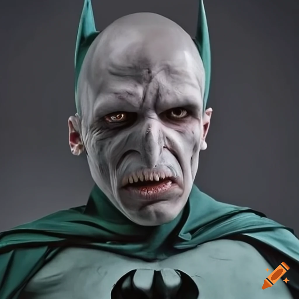 Hyperrealistic artwork of voldemort as batman on Craiyon