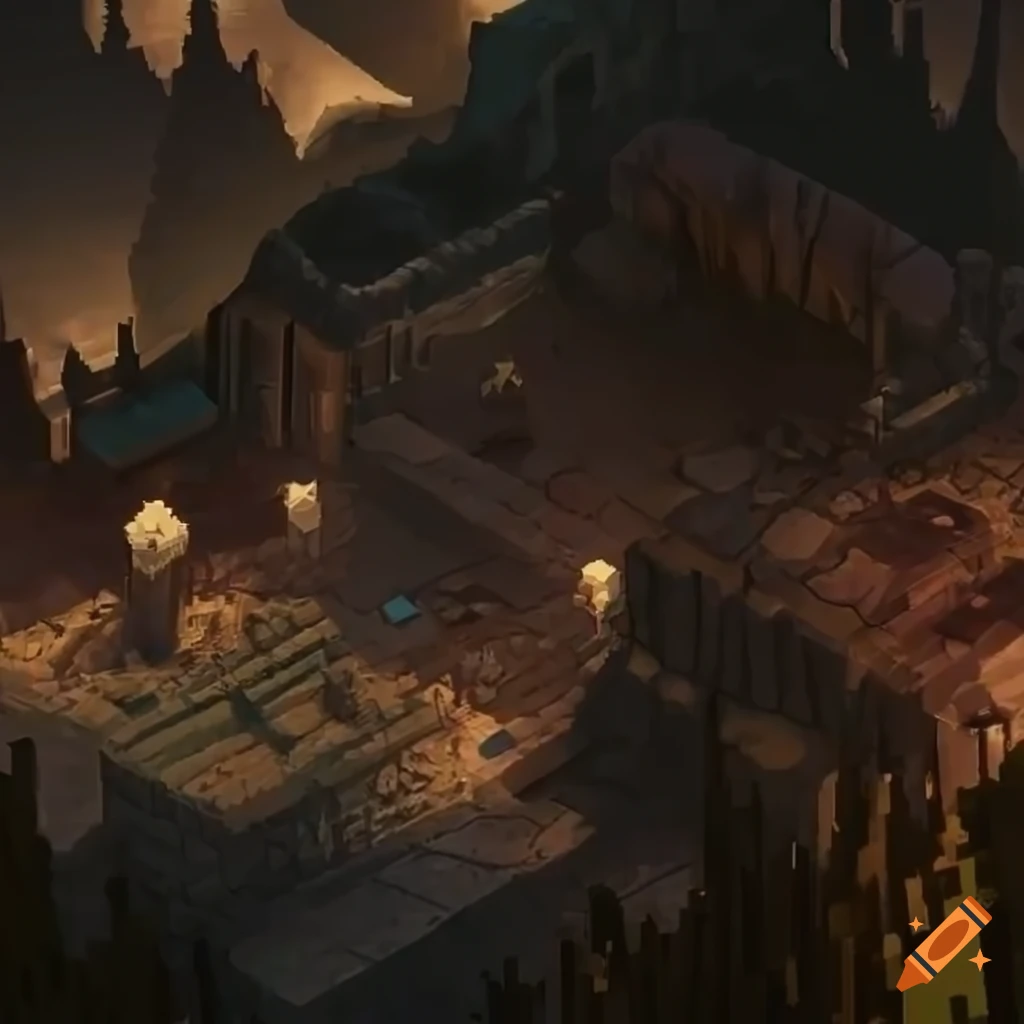 Intricate modular concept art of outdoor nature terrain